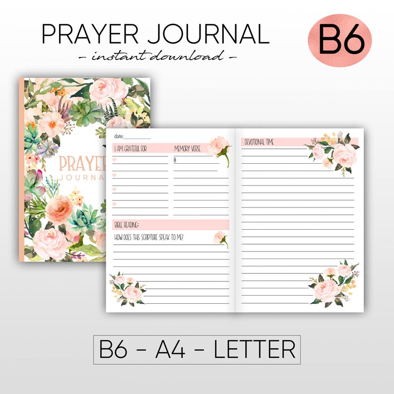 Prayer Journal TN Inserts Bible Study Planner Insert Christian | Etsy