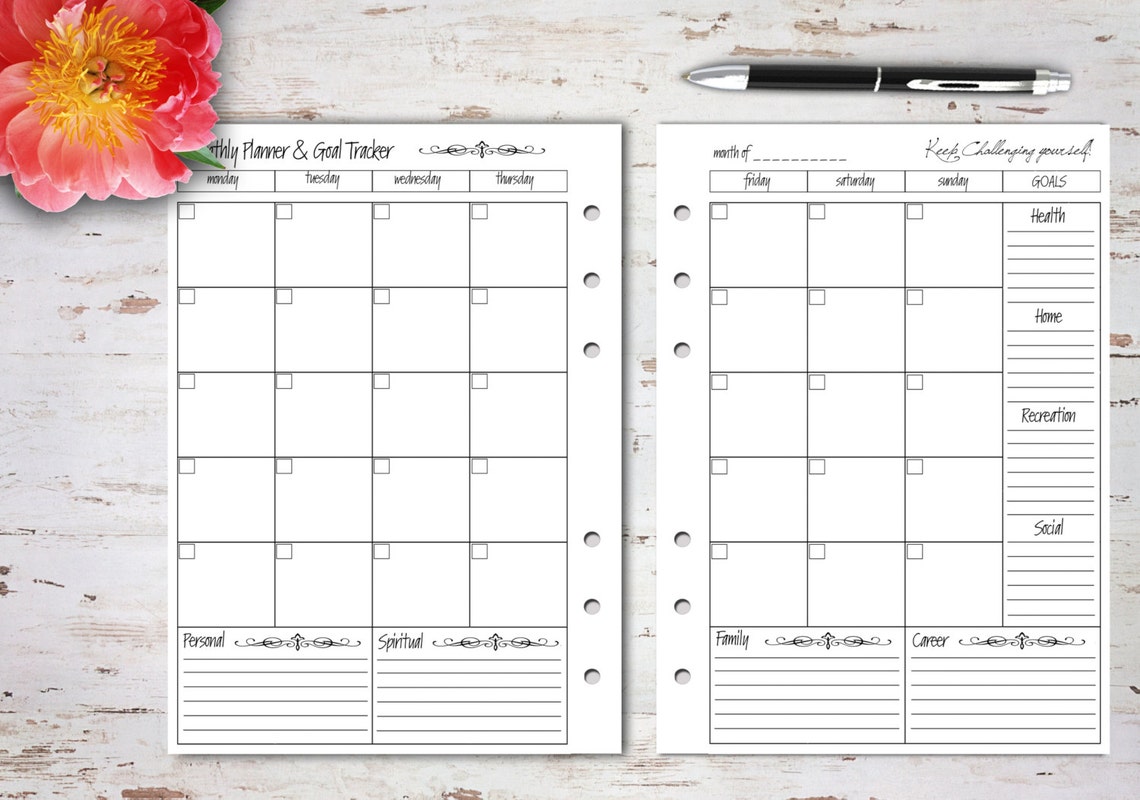 Planner Inserts A5 Planner Inserts Daily Planner Planner - Etsy