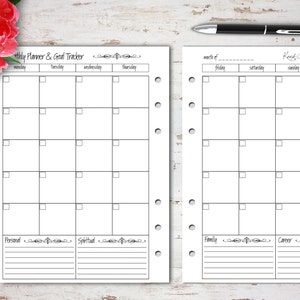 Planner Inserts, A5 Planner Inserts, Daily Planner, Planner Printable ...