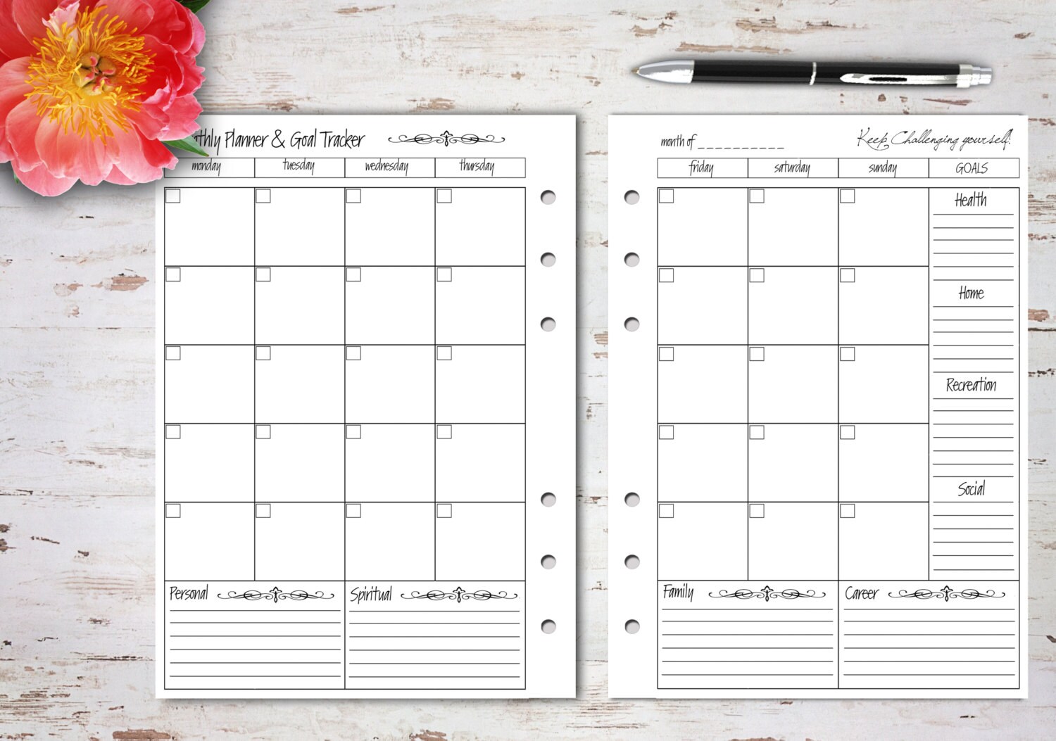 Planner Inserts A5 Planner Inserts Daily Planner Planner | Etsy