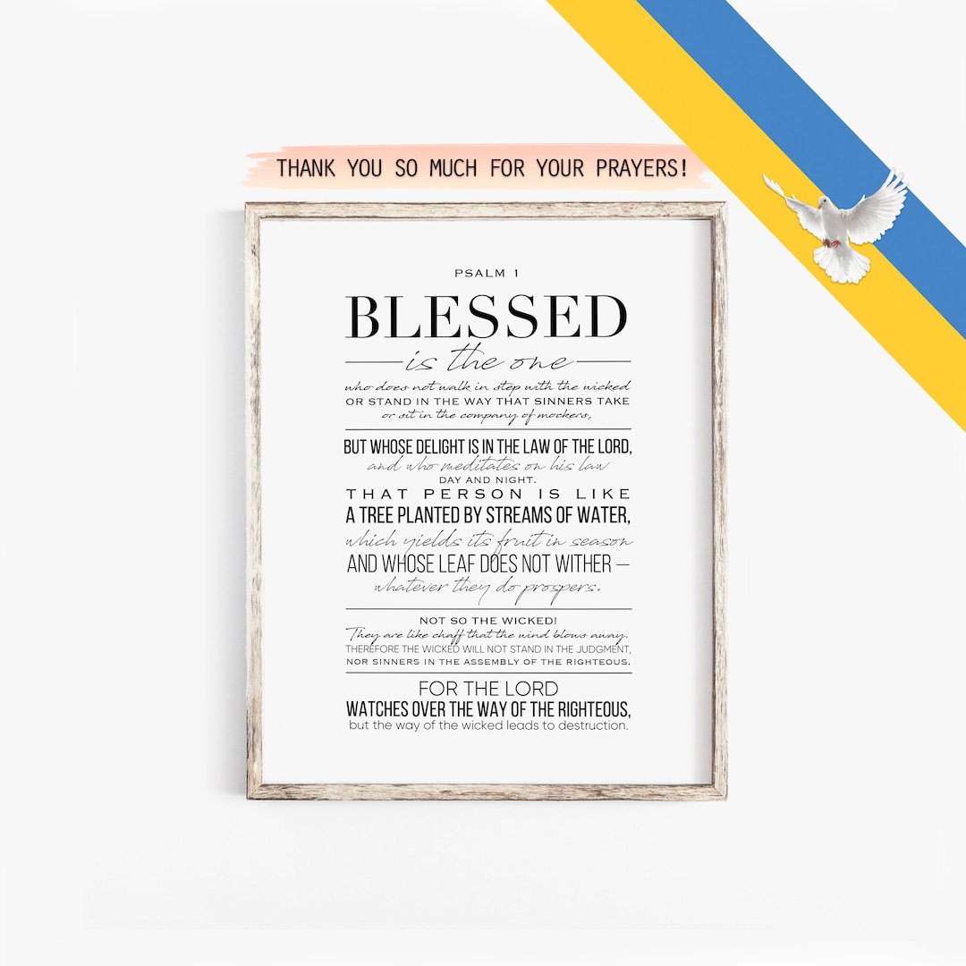Psalm 1 Blessed is the One Bible Quote Poster Scripture - Etsy