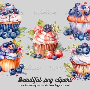 Watercolor Cupcake Png Clipart, Birthday Cupcakes Clipart, Sweet ...
