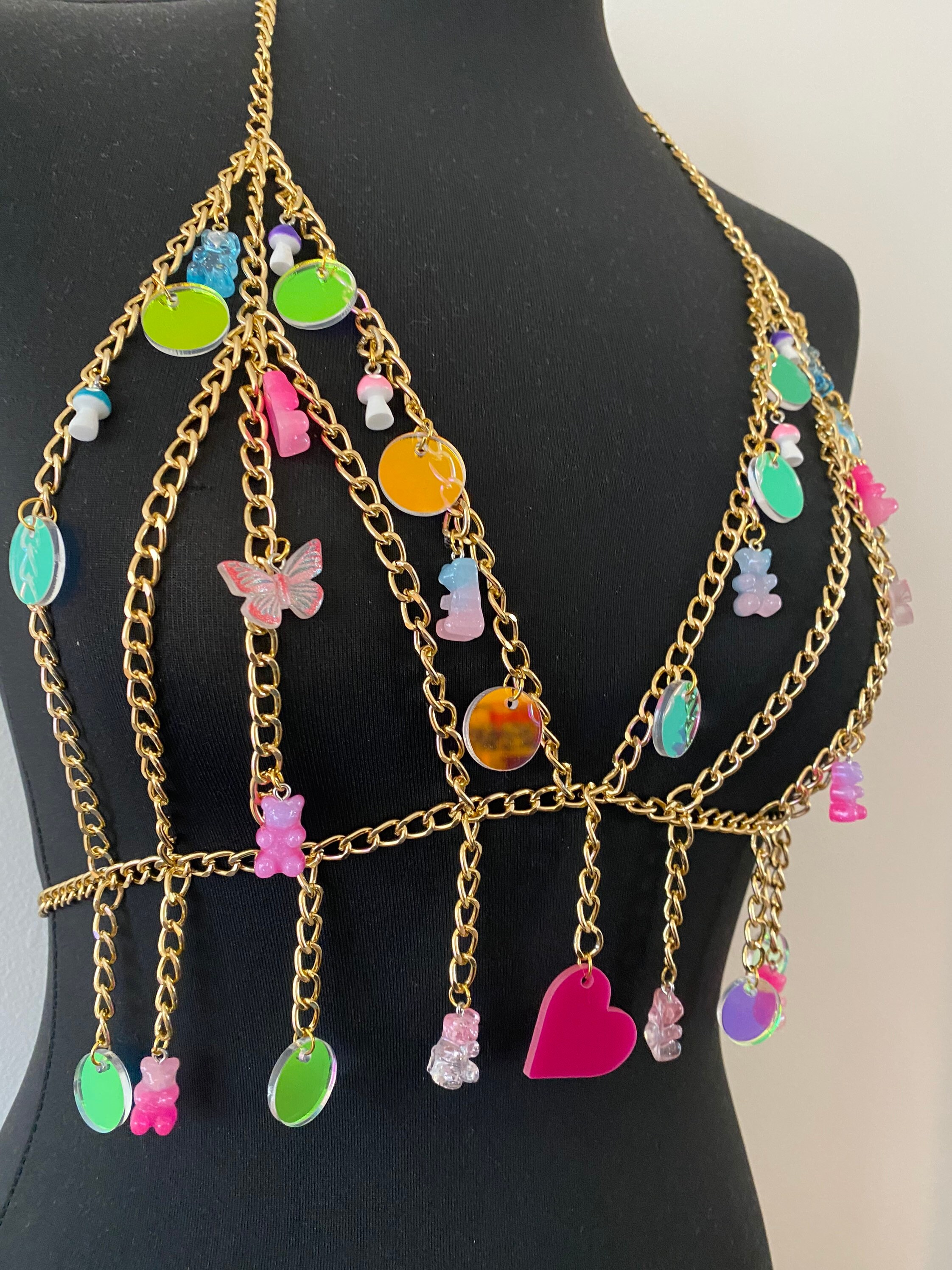 Festival Rave Chain Top, Gold Harness, Funky Fairy , Candy Top ...