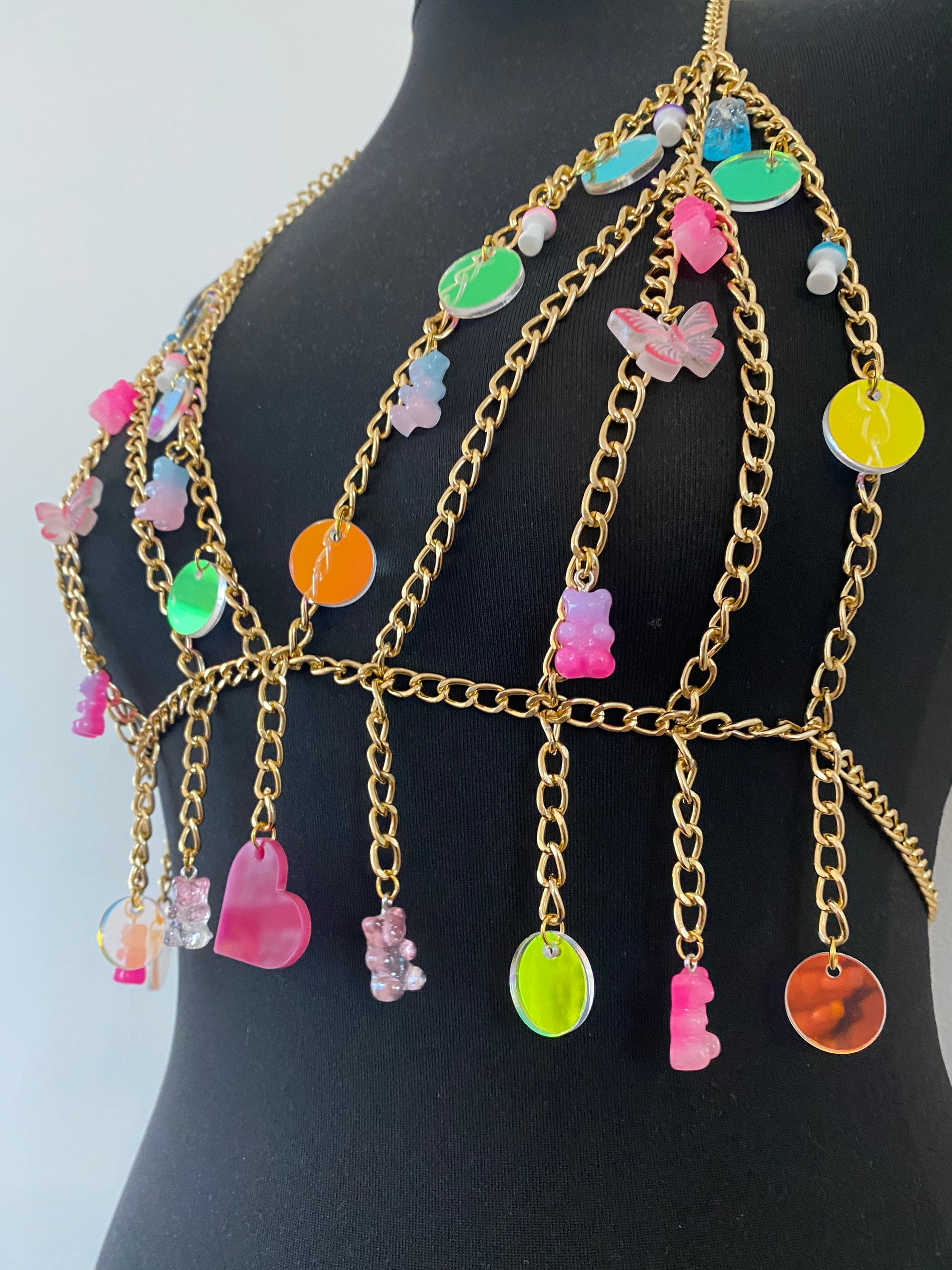 Festival Rave Chain Top, Gold Harness, Funky Fairy , Candy Top ...