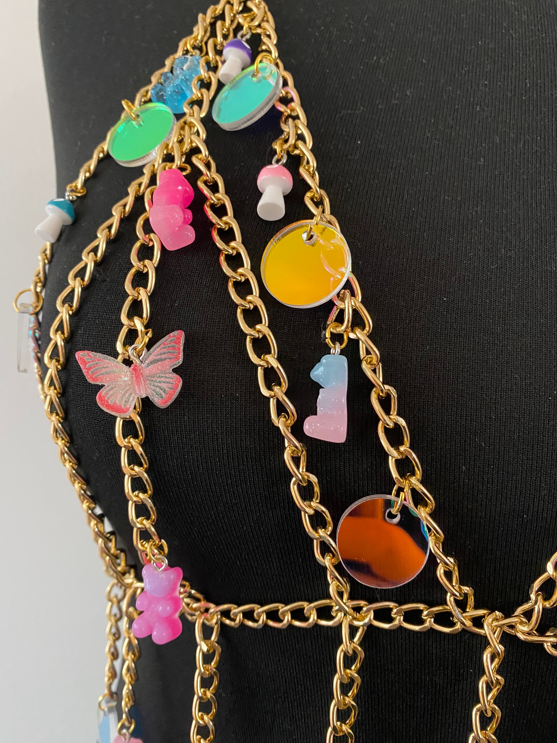 Festival Rave Chain Top, Gold Harness, Funky Fairy , Candy Top ...