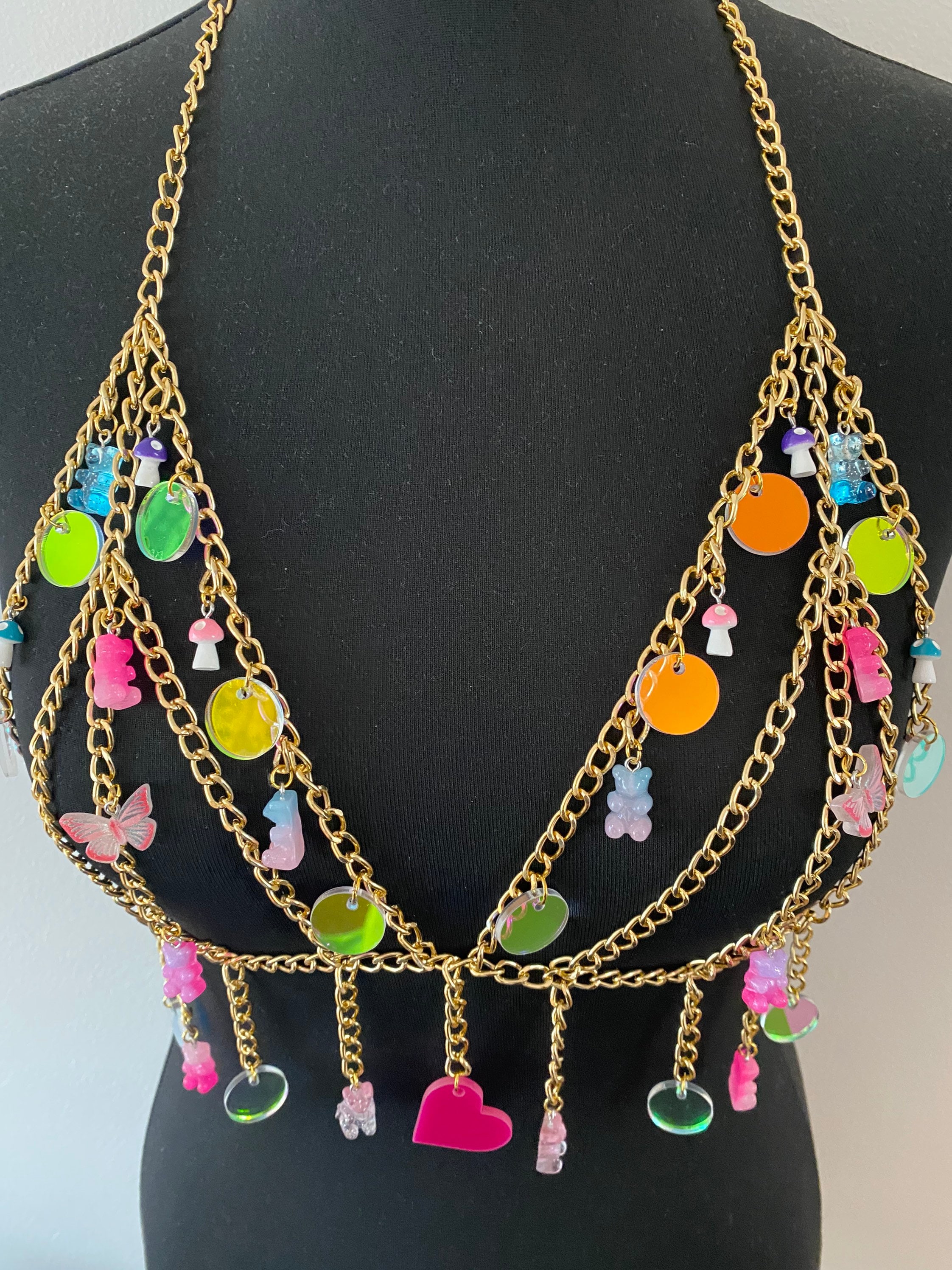 Festival Rave Chain Top, Gold Harness, Funky Fairy , Candy Top ...