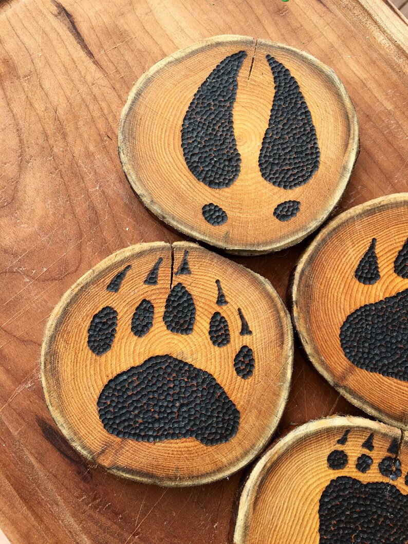 Animal Coasters Rustic Coasters Wood Coasters Forest Animal - Etsy