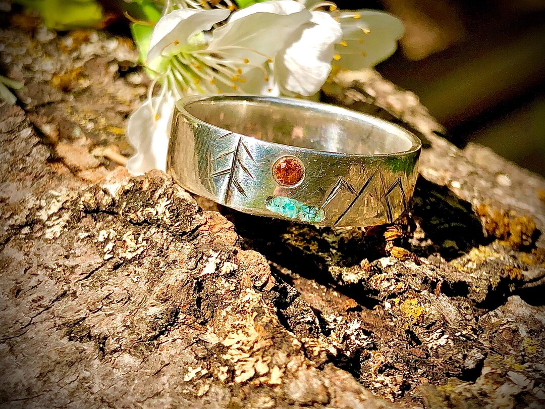 4 Elements Ring Made of Silver, Sapphire Sun, Turquoise Lake, Silver ...