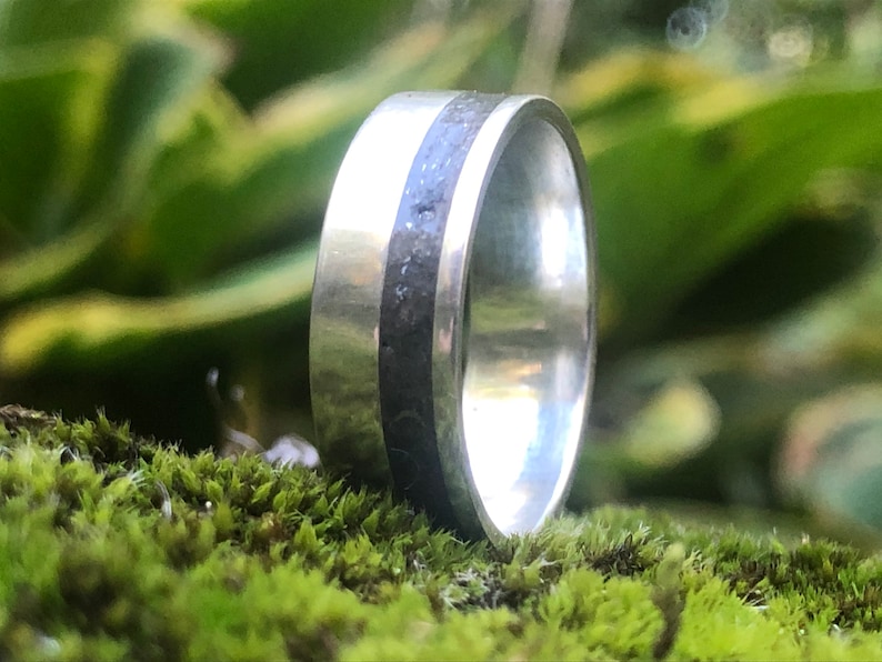 Meteorite Metal Ring Meteorite Ring Wooden Rings Meteorite - Etsy