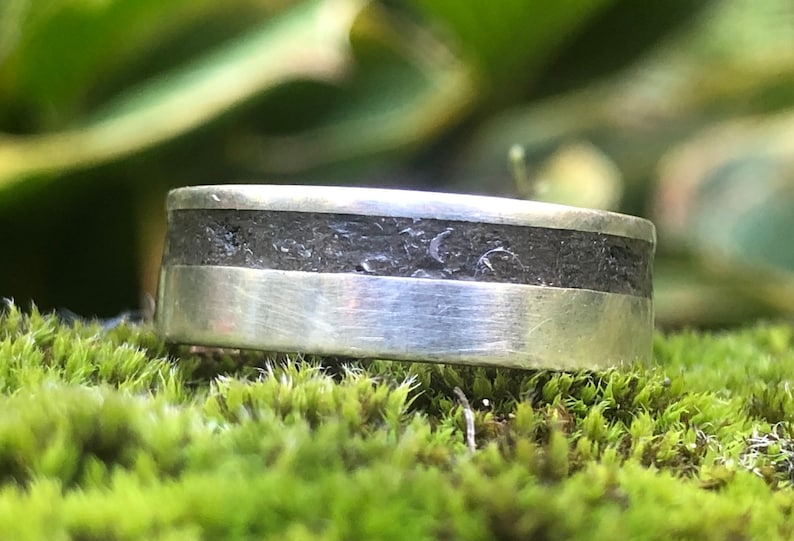 Meteorite Metal Ring Meteorite Ring Wooden Rings Meteorite - Etsy