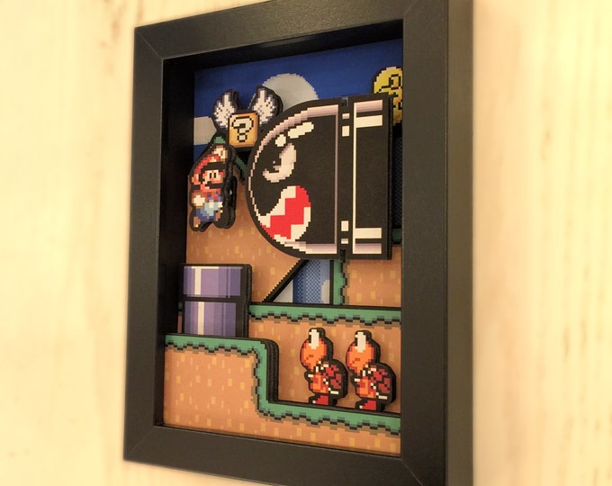 Super Mario World Shadow Box 5x7 - Etsy