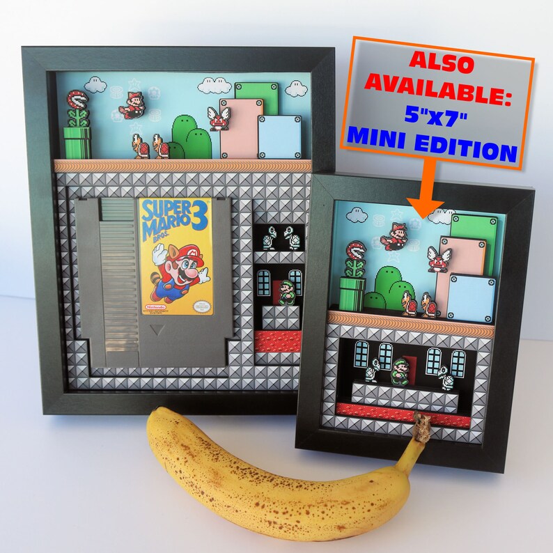 Super Mario Bros. 3 Shadow Box Cartridge Holder - Etsy