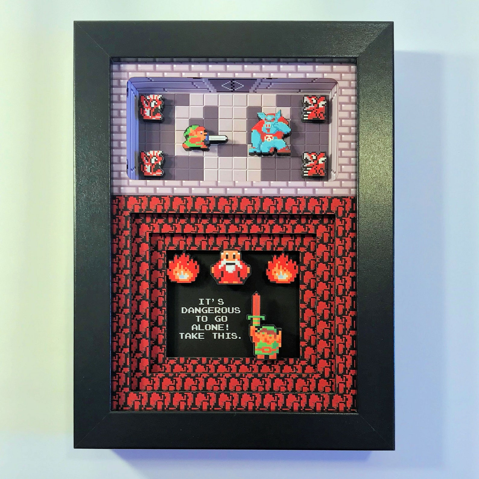 Legend of Zelda Shadow Box 5x7 NES Nintendo From Glitch - Etsy