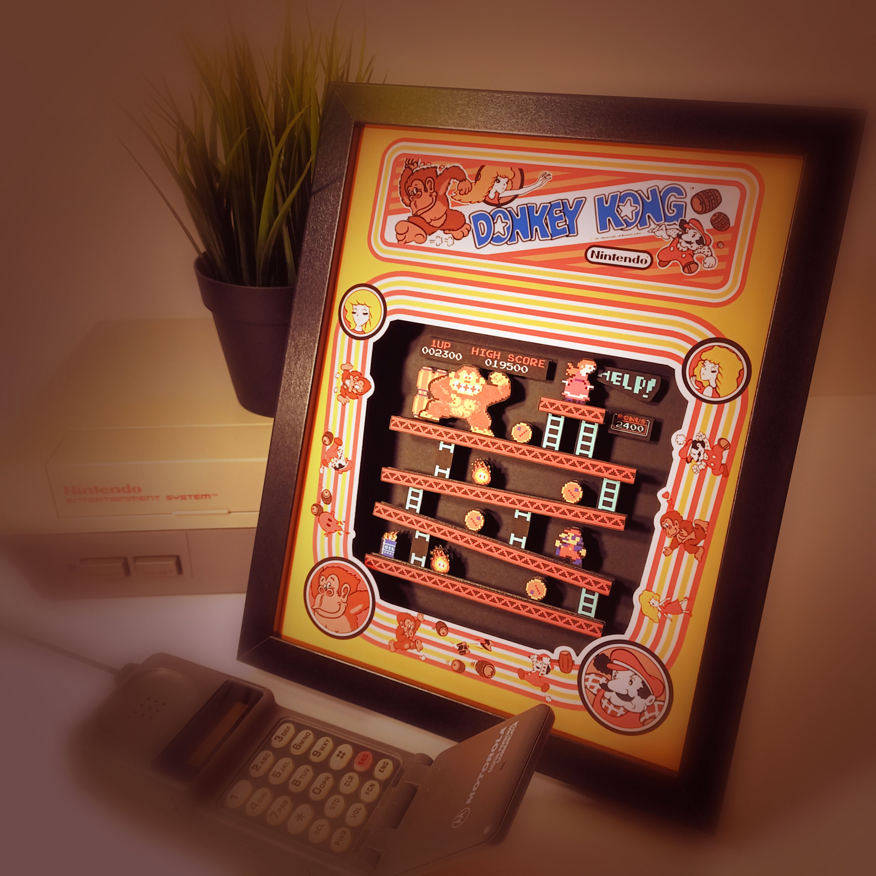 Donkey Kong Arcade Shadow Box 3D 8x10 de Glitch - Etsy México