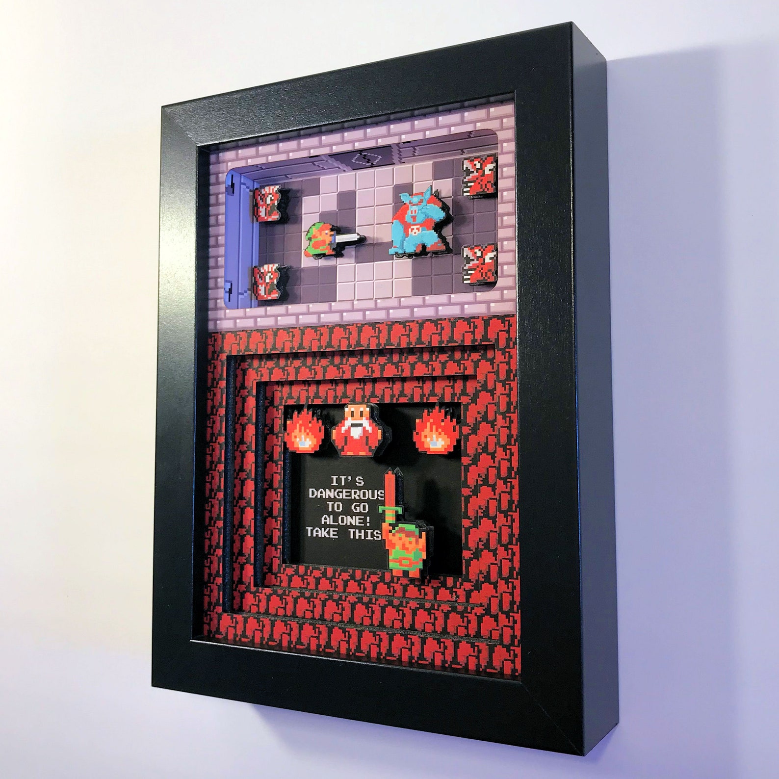 Legend of Zelda Shadow Box 5x7 NES Nintendo From Glitch - Etsy