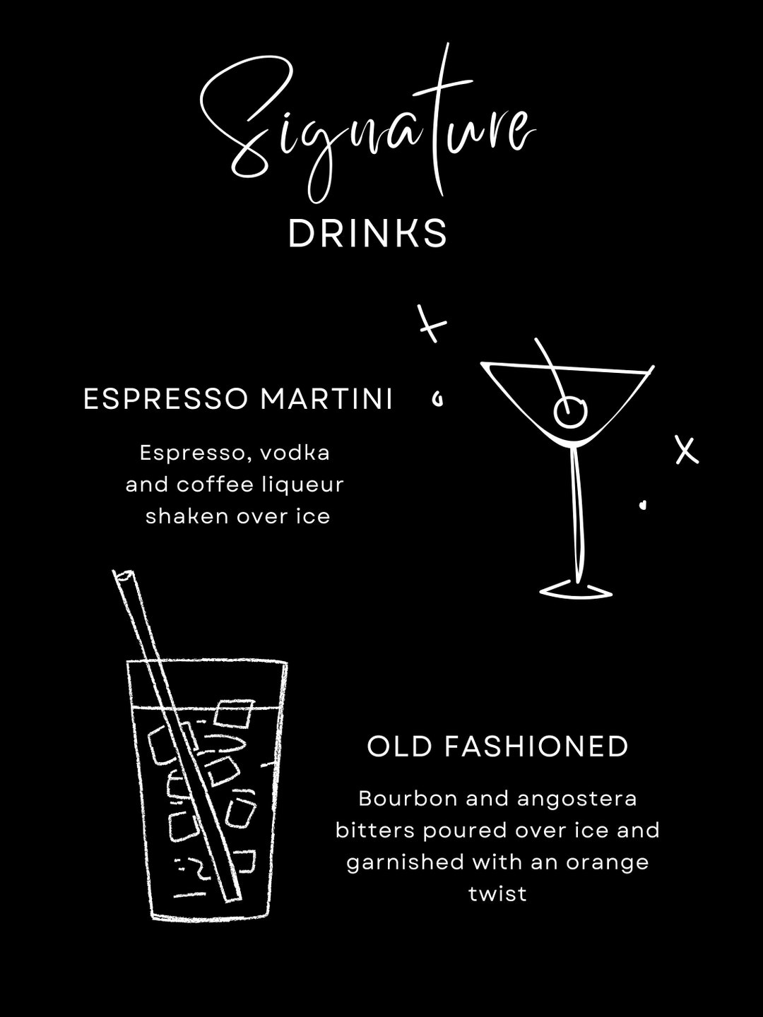 SIGNATURE DRINKS TEMPLATE - Etsy