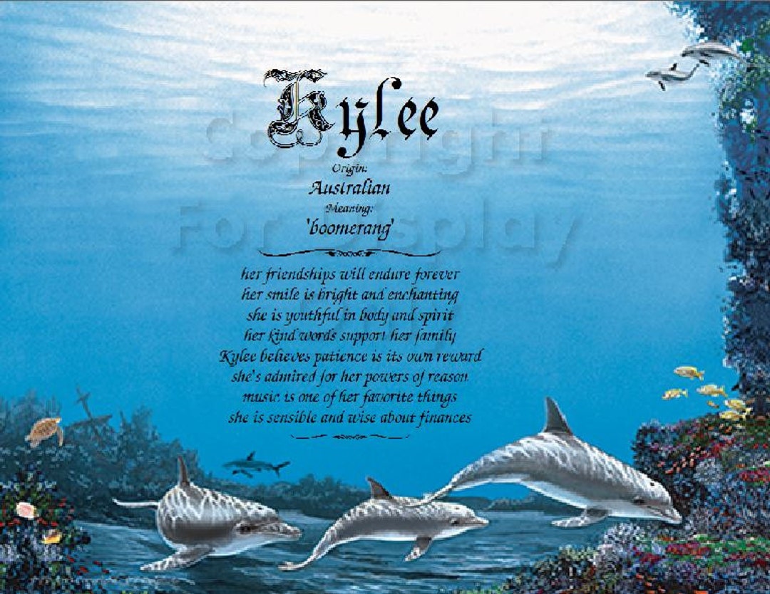 Personalized Dolphin Name Meaning Print - Etsy
