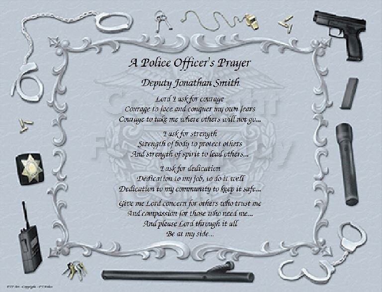 Police Officer's Prayer Personalized Print - Etsy