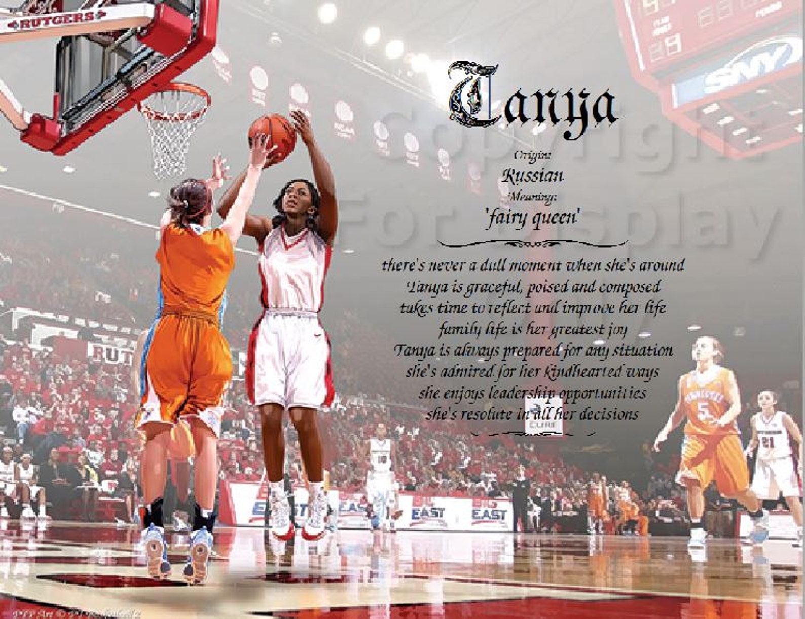 Girls Basketball Personalized Name Meaning Print - Etsy