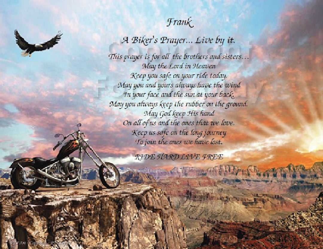 Personalized Biker's Prayer Print - Etsy