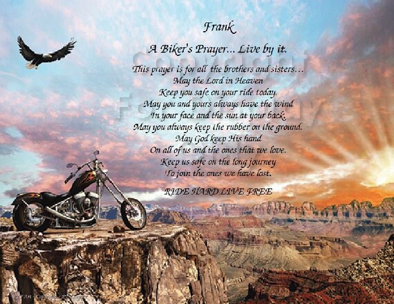 Personalized Biker's Prayer Print | Etsy