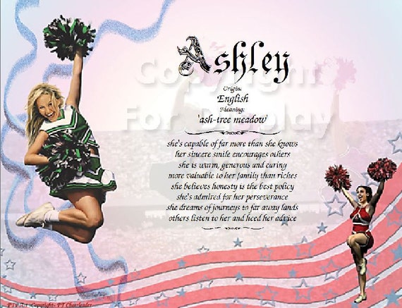 Personalized Cheerleader Name Meaning Print - Etsy