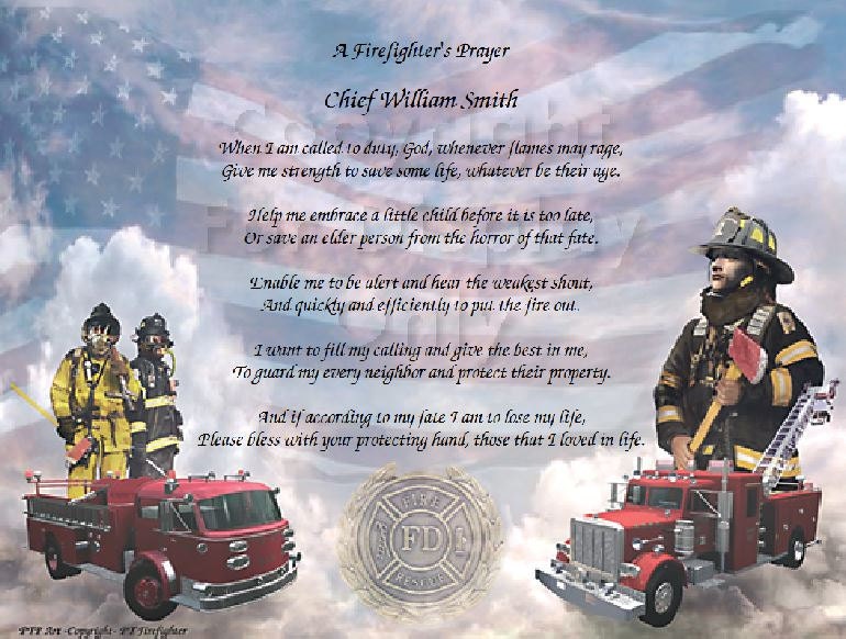 Personalized Firefighter's Prayer Print - Etsy