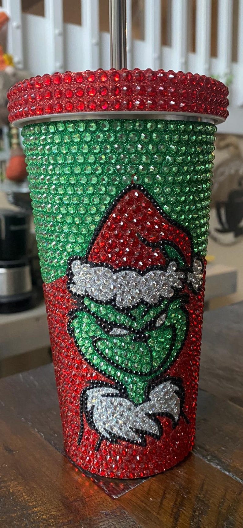 Beautiful Rhinestones Grinch Tumbler - Etsy