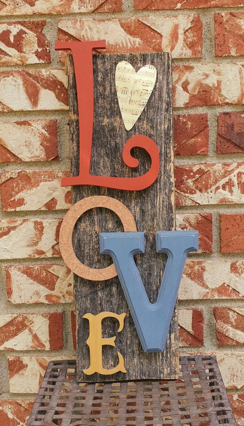 Barn Wood Wall Art LOVE - Etsy