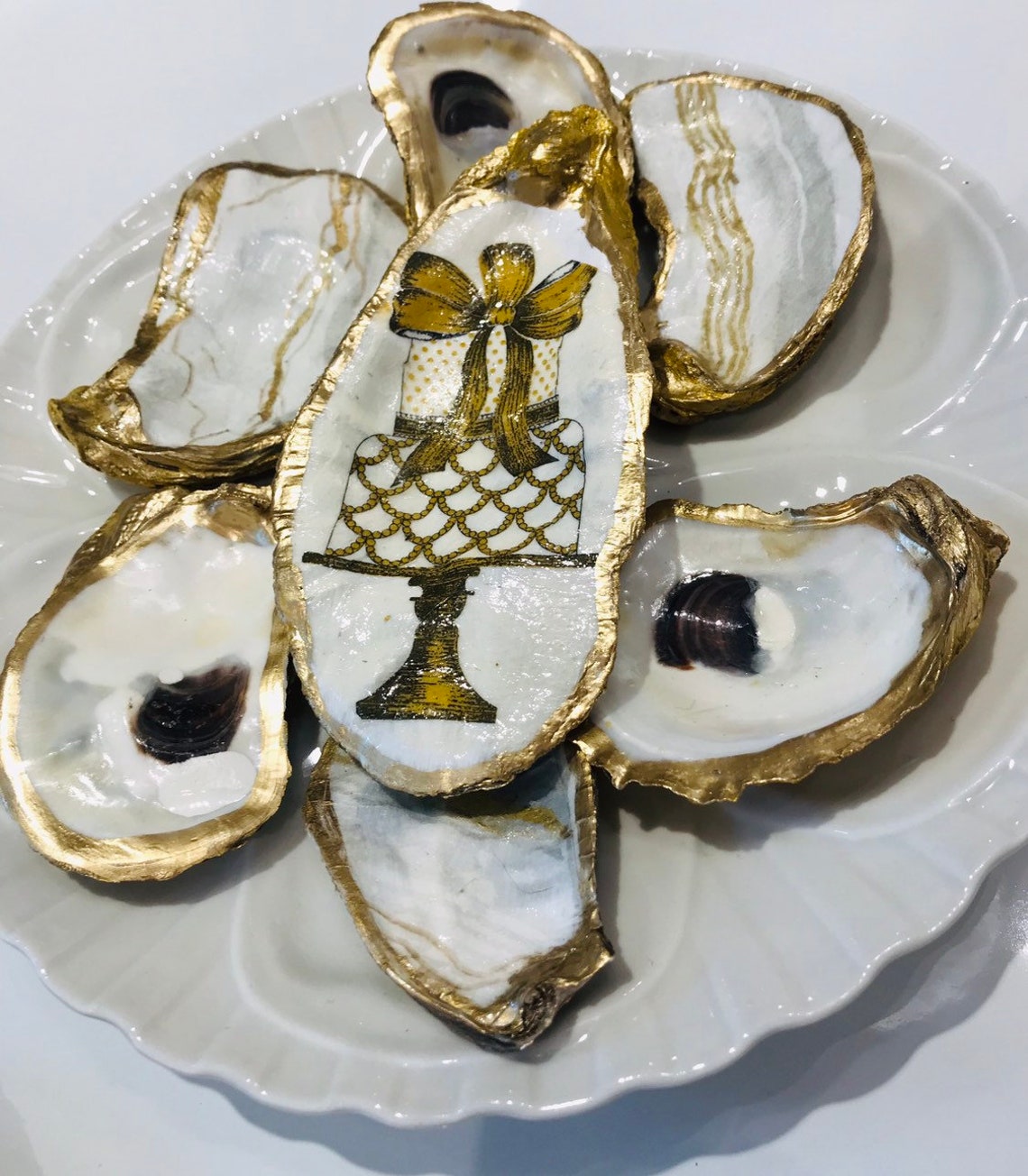 Wedding Shower Gift Bridal Decorated Oyster Shell Oyster | Etsy