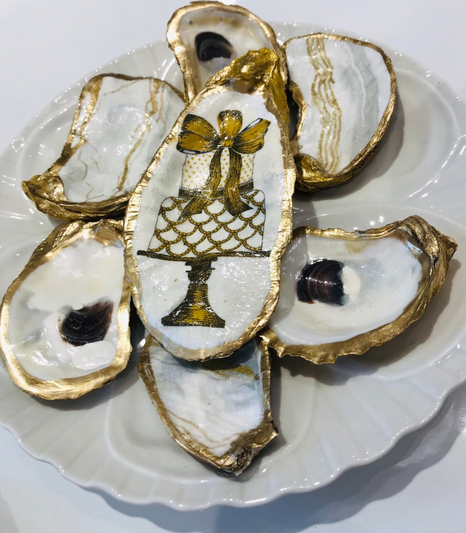 Wedding Shower Gift Bridal Decorated Oyster Shell Oyster | Etsy