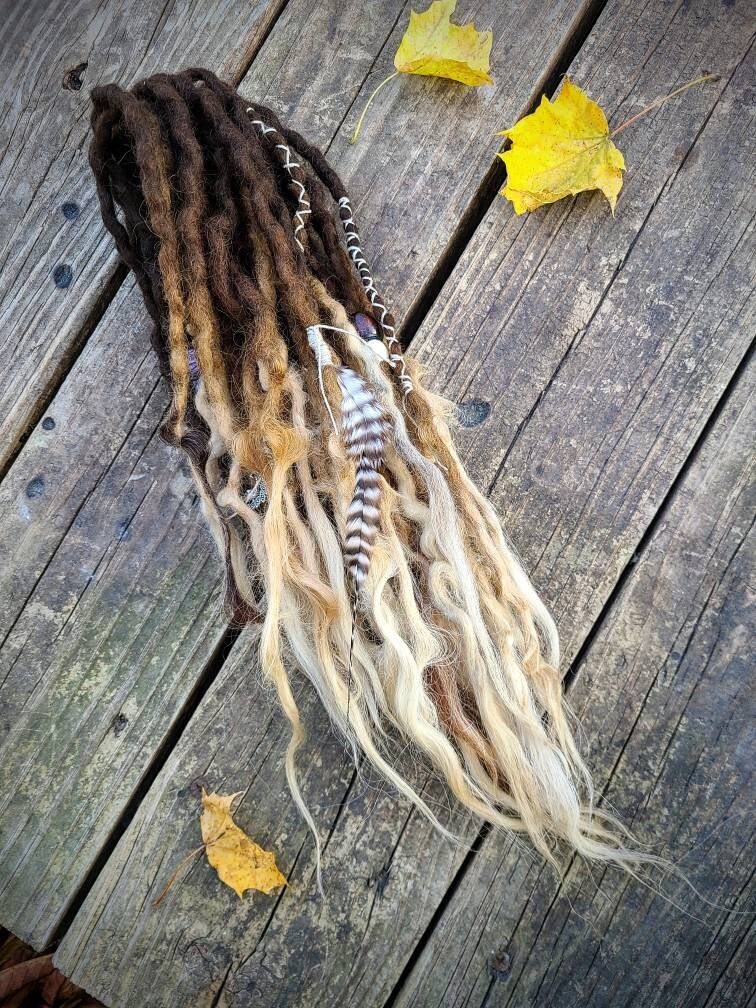 Medium Brown to Blonde Half Set of Wool Locs - Etsy