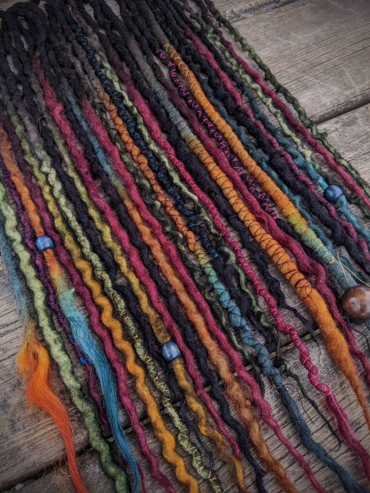 Dark Sprite Half Set of Wool Dreadlocks | Etsy