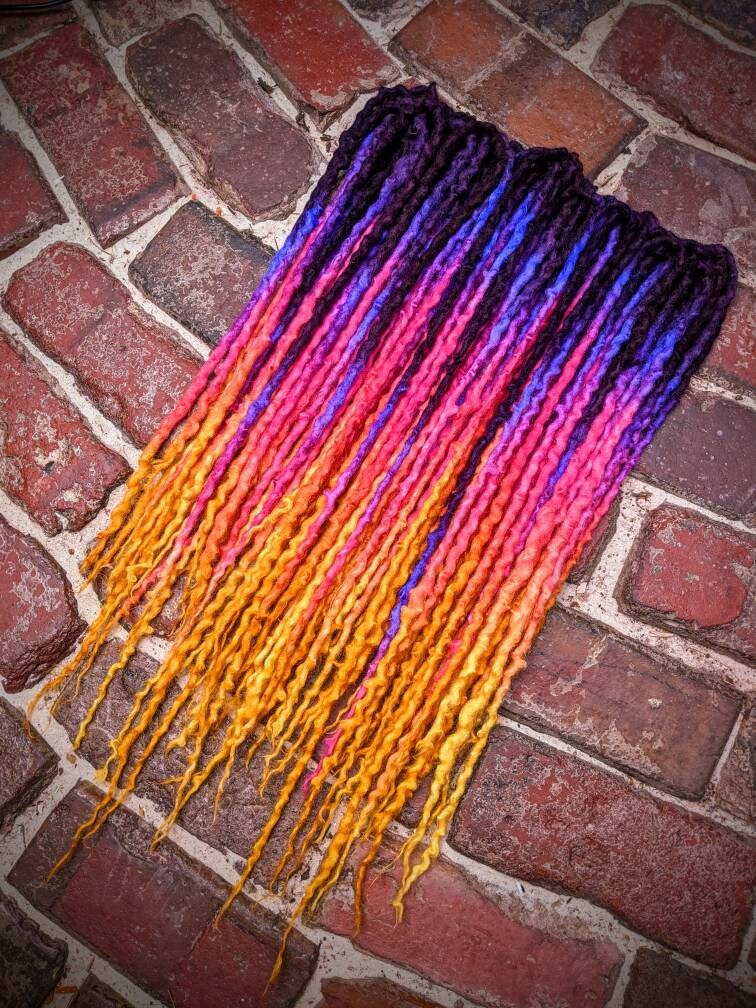 Sunrise Full Set of Wool Dreadlocks | Etsy