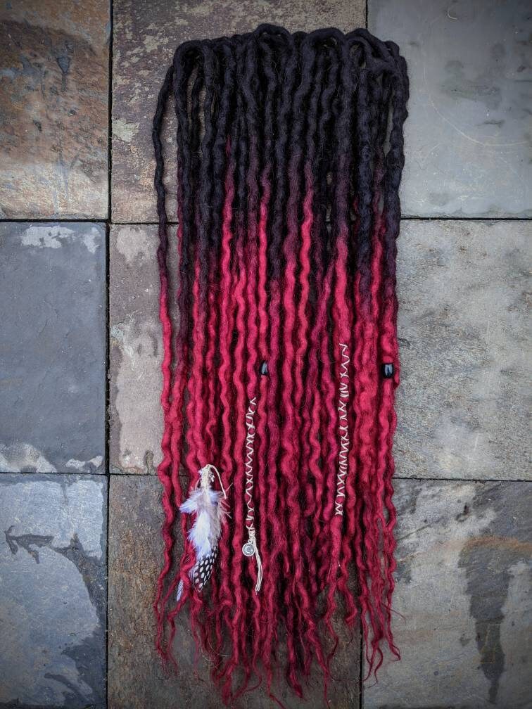 Burgundy Blood Moon Half Set of Wool Dreadlocks - Etsy
