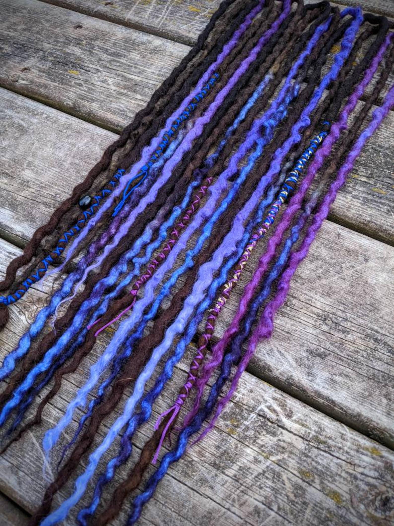 Indigo Goddess Accent Set of Wool Dreadlocks - Etsy