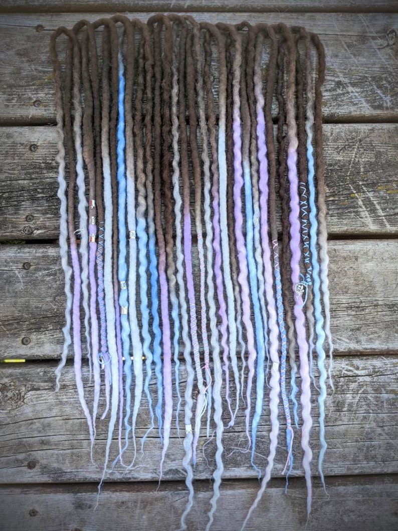 Lilac and Violet Pastel Partial Set of Wool Dreadlocks - Etsy