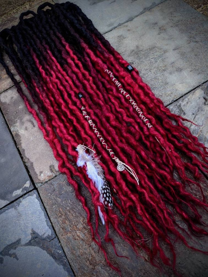Burgundy Blood Moon Half Set of Wool Dreadlocks - Etsy