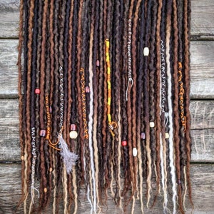 Multi Toned Brown Mix Full Set of Wool Dreadlocks - Etsy