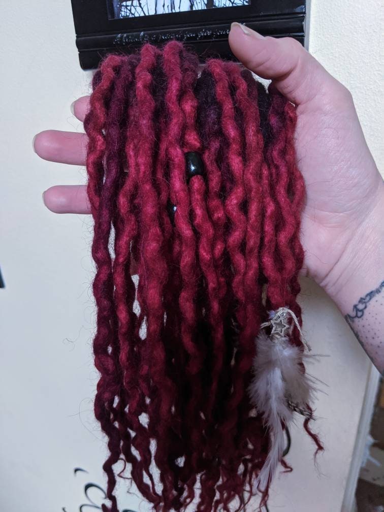 Burgundy Blood Moon Half Set of Wool Dreadlocks - Etsy