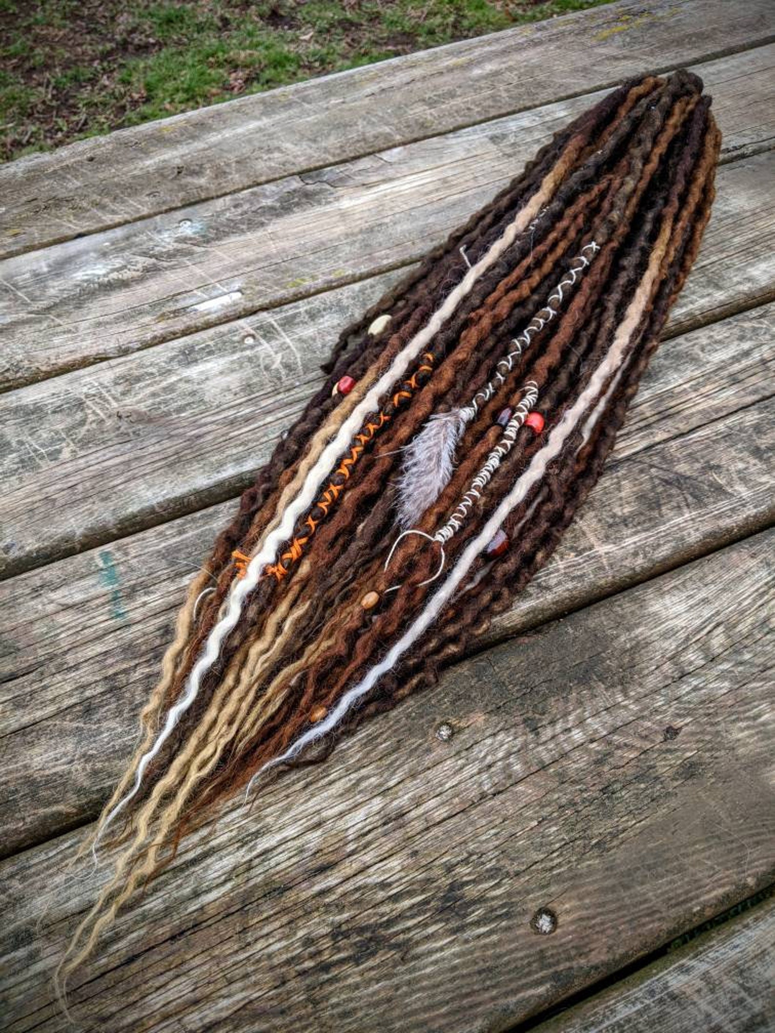 Multi Toned Brown Mix Full Set of Wool Dreadlocks - Etsy