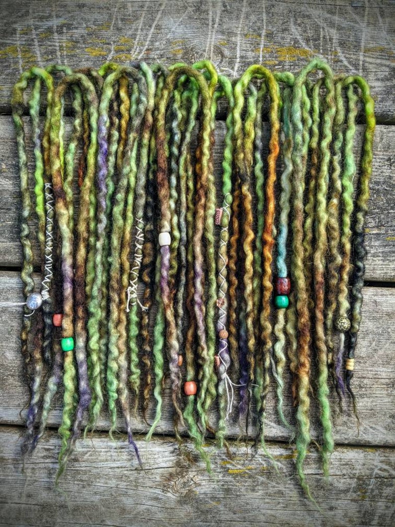 Moss Pixie Half Set of Wool Dreadlocks Short - Etsy
