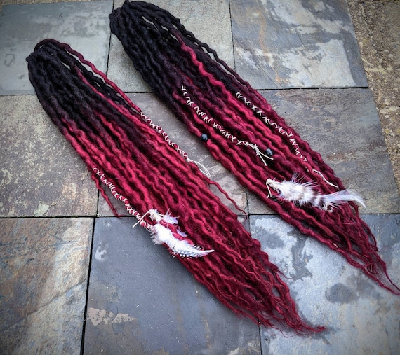 Burgundy Blood Moon Half Set of Wool Dreadlocks - Etsy