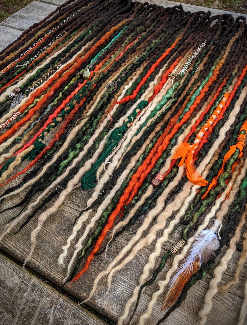Autumn Elf Full Set of Wool Dreadlocks - Etsy