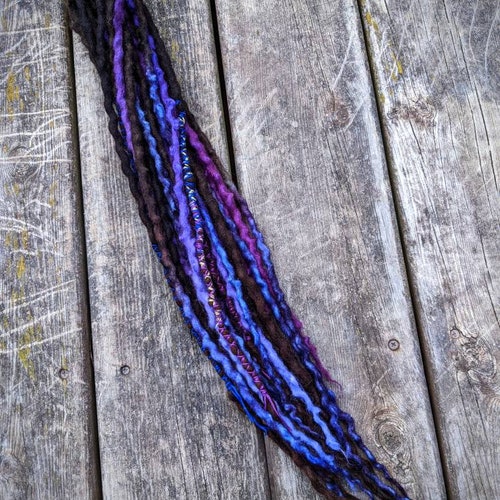 Indigo Goddess Accent Set of Wool Dreadlocks Dark Brown | Etsy