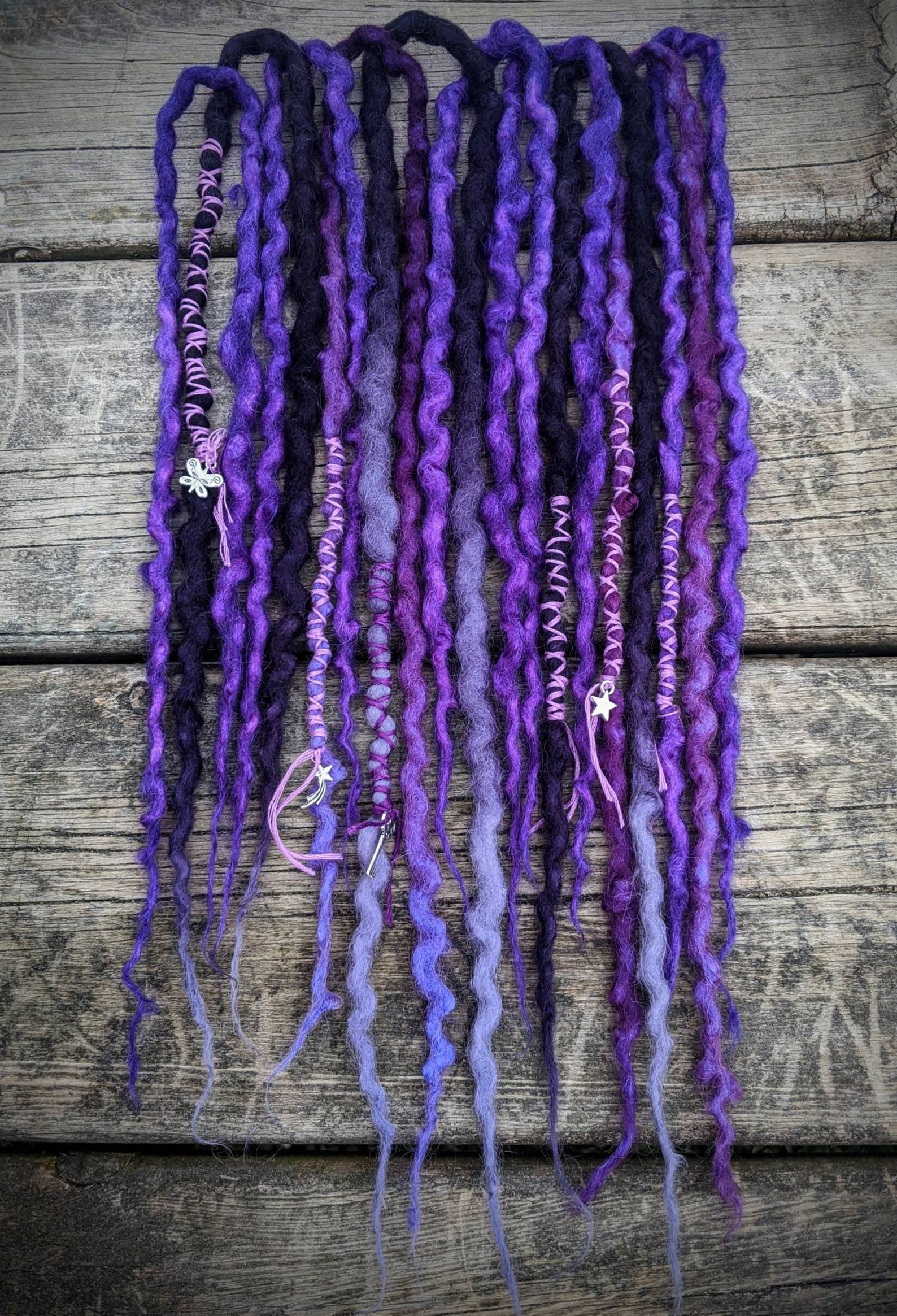 Violet Accent Set of Wool Dreadlocks - Etsy
