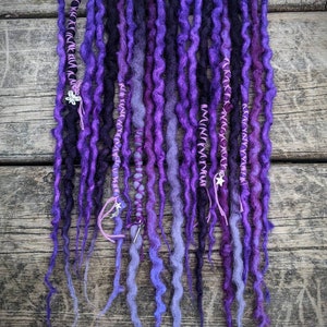 Violet Accent Set of Wool Dreadlocks - Etsy
