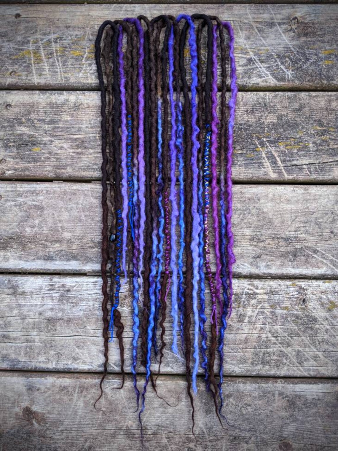 Indigo Goddess Accent Set of Wool Dreadlocks Dark Brown | Etsy