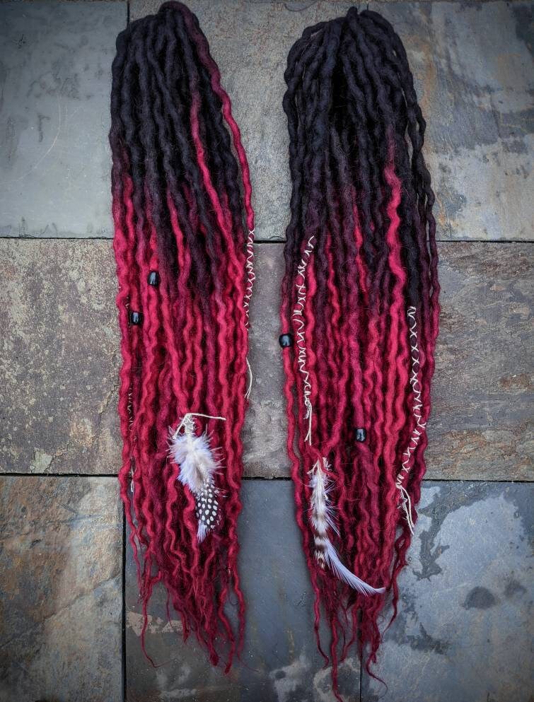 Burgundy Blood Moon Half Set of Wool Dreadlocks - Etsy