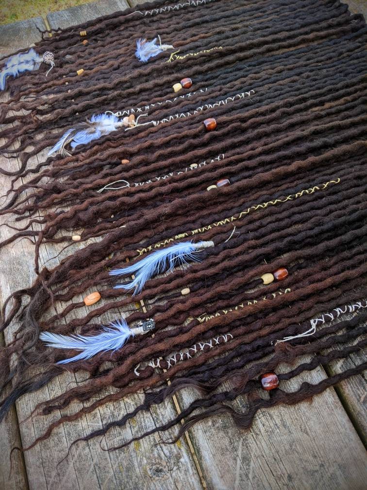 Serra's Embrace Full Set of Wool Dreadlocks Natural Black - Etsy